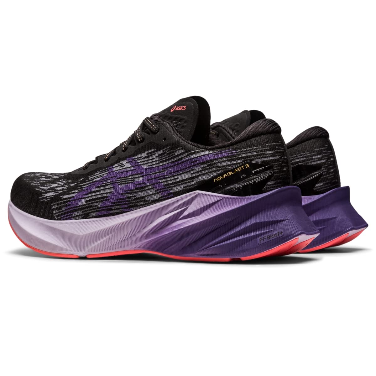 ASICS Women's NOVABLAST 3 Running Shoes, 7, BLACK/DUSTY PURPLE