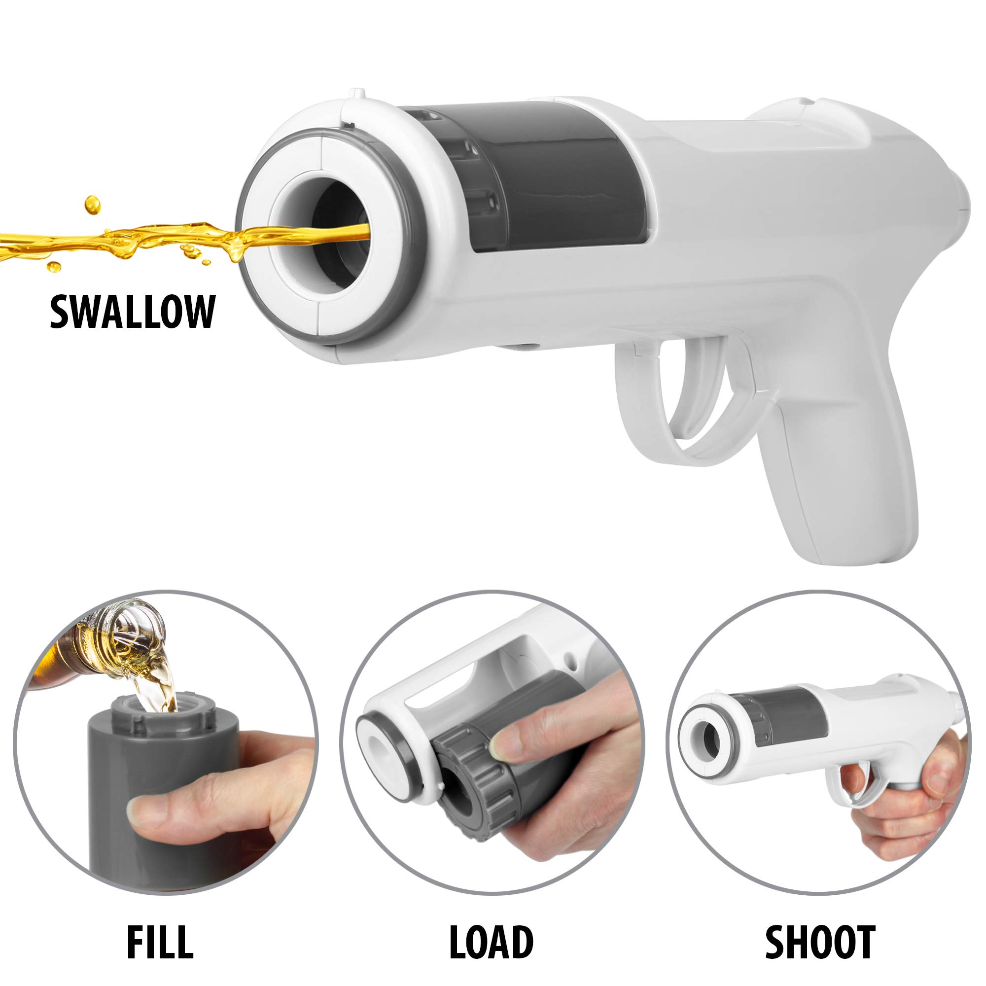 Barbuzzo Alcohol Shot Gun Spare Cartridges, Set of 4 - Party Accessory - Holds Up to 1.5 Ounces