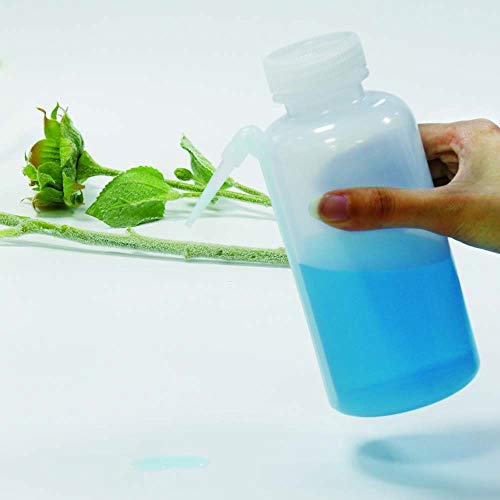 ULAB Scientific Wide Mouth Unitary Wash Bottle, 250ml 500ml 2pcs for Each Size, Plastic Squeeze Bottles, LDPE Bottle with PP Draw Tube, UWB1009