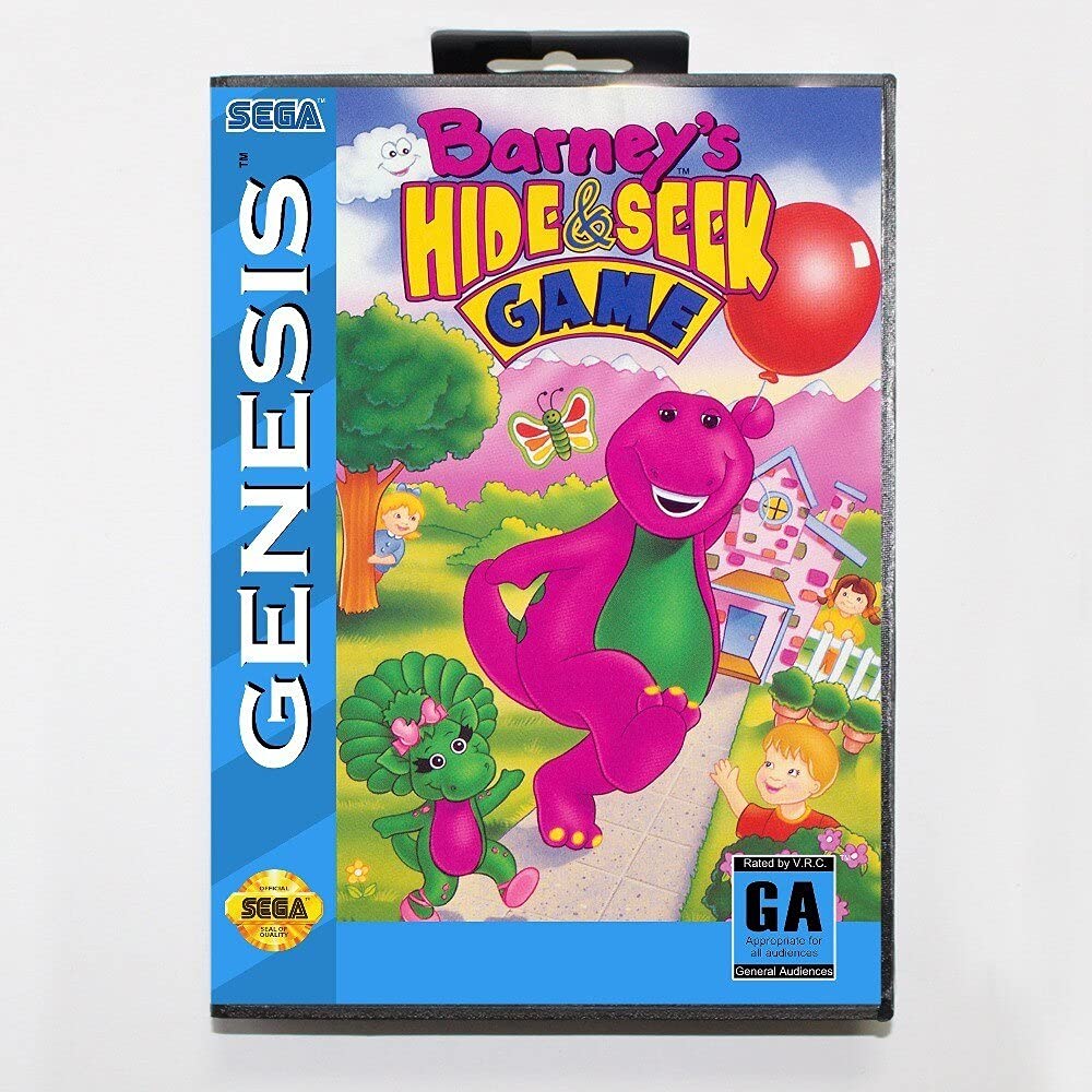 Barney's Hide & Seek Game Cartridge 16 Bit MD Game Card With Retail Box For Sega Mega Drive For Genesis (Black)