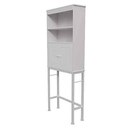 CNPRAZ Toilet Storage Rack Bathroom Shelf Floor Shelf High-End Modern Storage Cabinet, Unique Design, Easy to Assemble, White