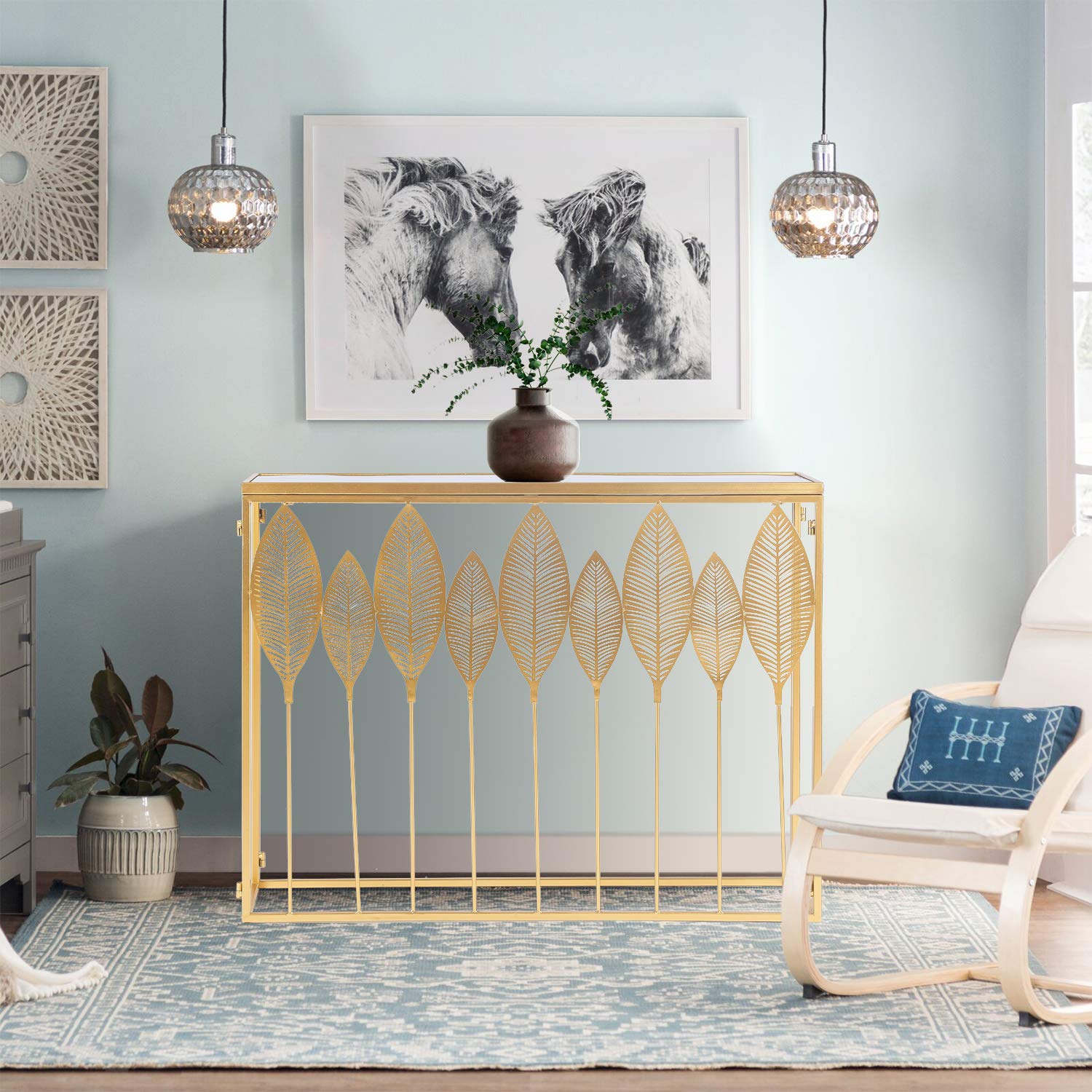 Joveco Console Table Set of 2- Gold Thin Sofa Table- Metal Slim Console Tables Behind The Sofa Couch- Modern Narrow Accent Sofa Tables for Entryway Living Room Hallway and Bedroom