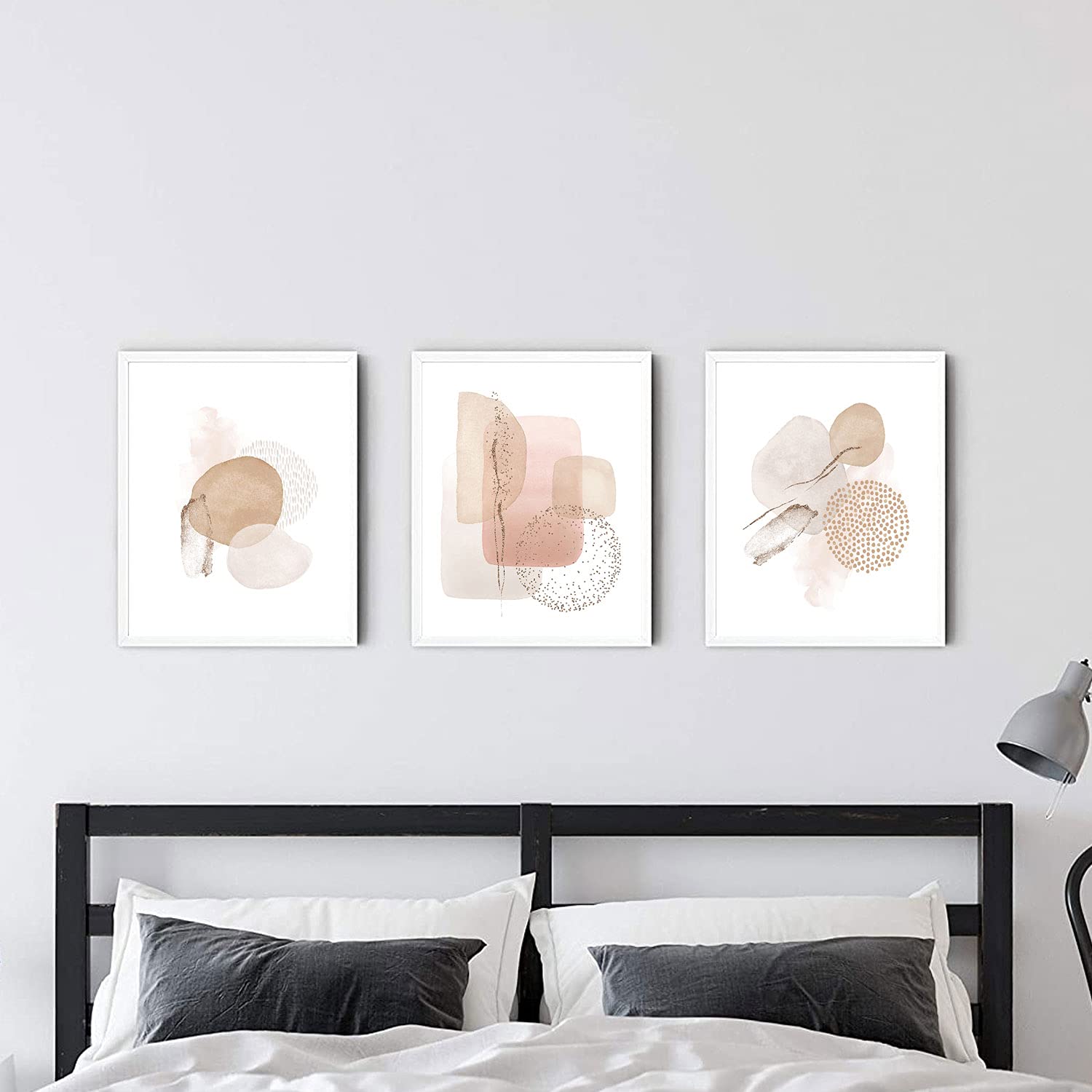 ASTRDECOR Minimalist Boho Wall Art Mid Century Modern Decor Geometric Sun Rising Beige Decor Abstract Wall Art Boho Prints Modern Art Wall Decor (8x10inch UNFRAMED)