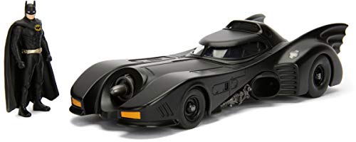Dc Comic 1989 Batmobile With 2.75" Batman Metals Diecast Vehicle With Figure, Black