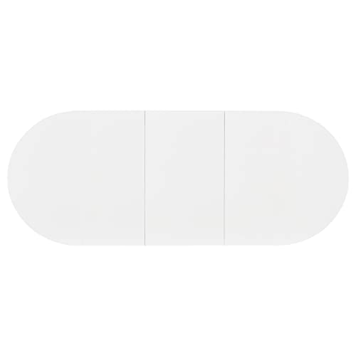 Coaster Home Furnishings Heather Oval Dining Table with Hairpin Legs Matte White and Chrome
