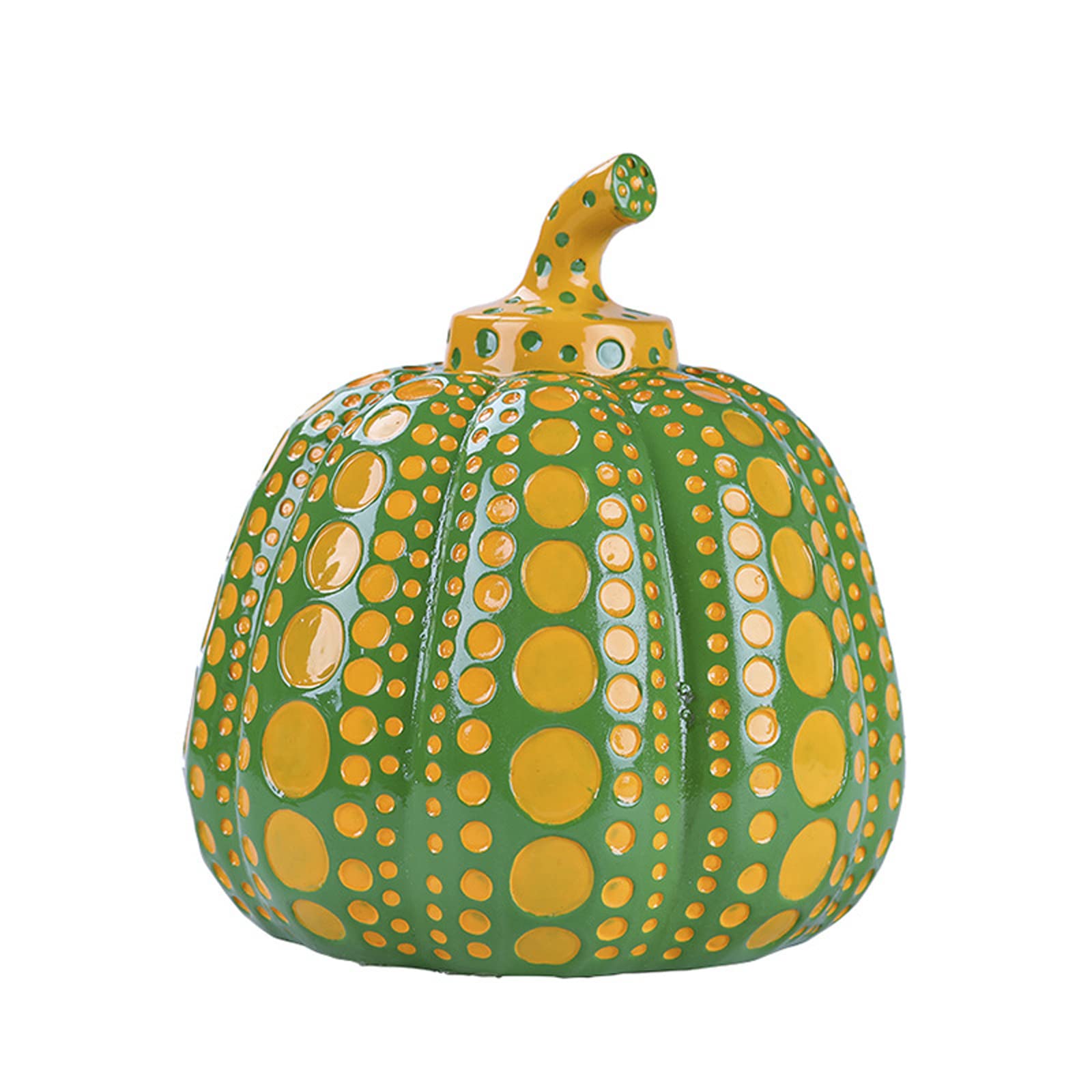 LGYKUMEG Yayoi Kusama Pumpkin Sculpture Statue Ornament Botanical Garden Decoration Artists Modern Sculpture Dot Art Home Decor Accessories Office Wedding,Green