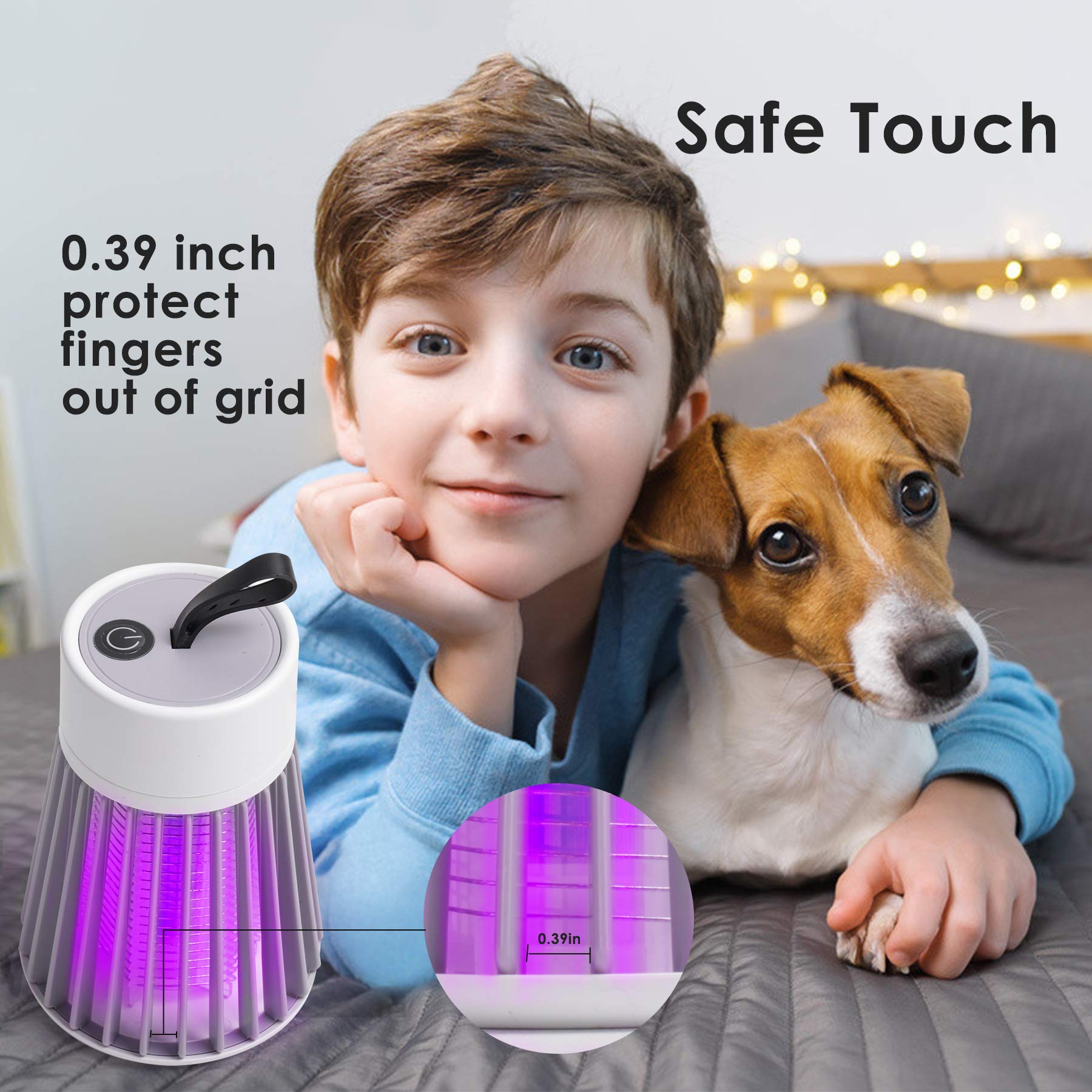 Bug Zapper Effective Attractant Insect Fly Pest Trap White Electric Mosquito Zappers Killer,Insect Fly Trap for Backyard,Patio, Electronic UV Lamp for Outdoor and Indoor Patio