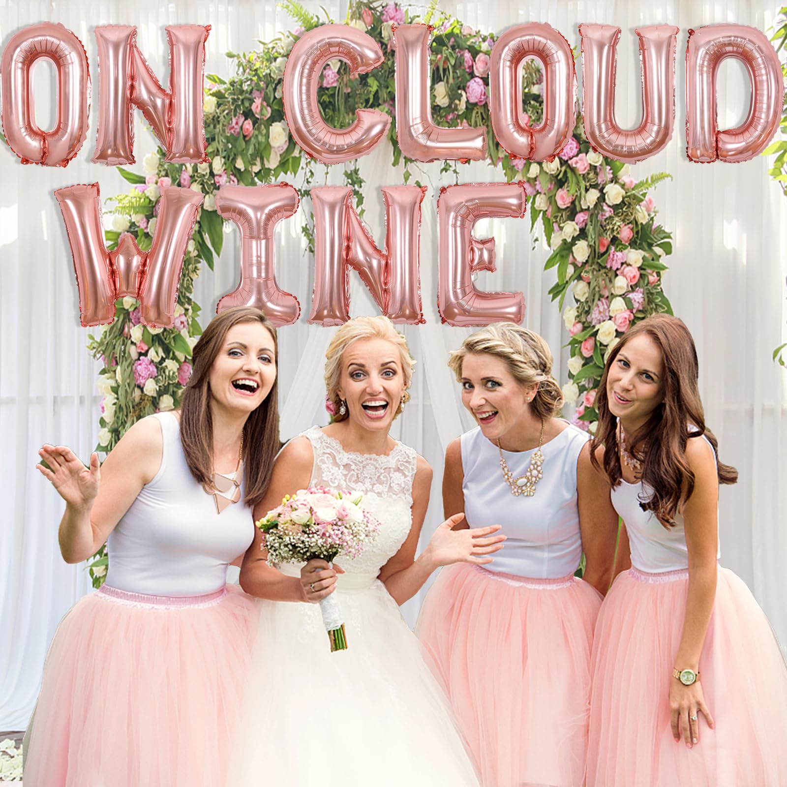 Wonmelody On Cloud Wine Bachelorette Decorations On Cloud Wine Banner Decors with Diamond Ring Champagne Wine Bachelorette Party Decorations for Cloud Bridal Shower Engagement Weeding Party