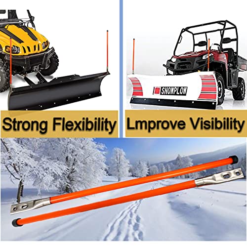 C CLINK 36" Snow Plow Markers Blade Guides Orange 3/4'' Thickened Material Never Break Stainless Steel Joint Fit for Blizzard Boss SNO-Way Western Snowplows & Many More Pickup Truck SUV UTV ATV