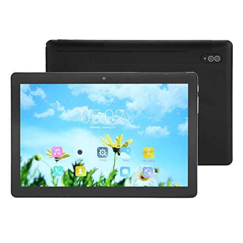CHICIRIS Tablet, 2.4G 5G WiFi 10.1 Inch Tablet 100240V Octa Core CPU Processor for Home Travel (Black)
