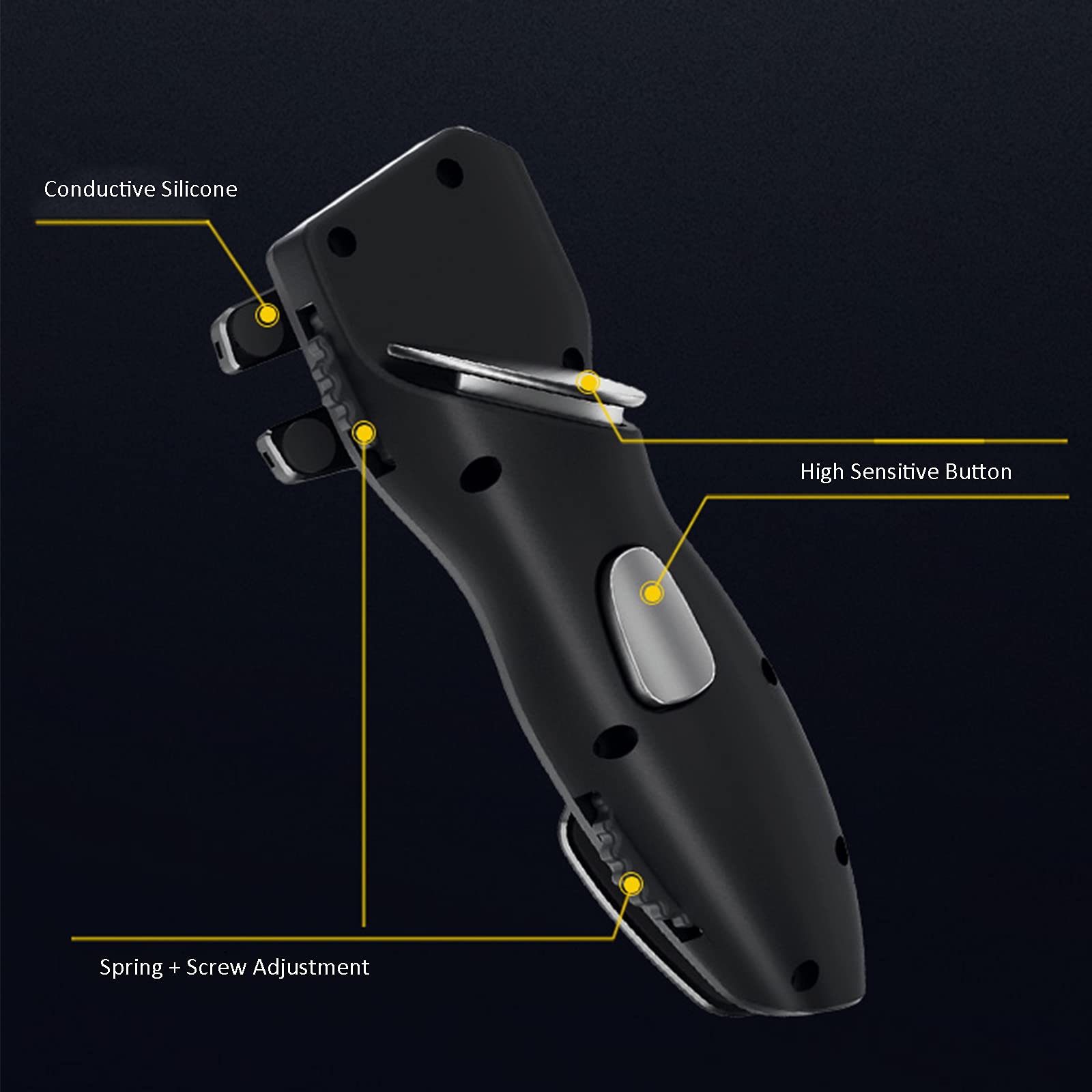 LICHIFIT Tablet Joystick Handle Mobile Game Trigger Controller L1R1 Fire Aim Button Six Finger Gamepad for PUBG Shooting Game Accessories