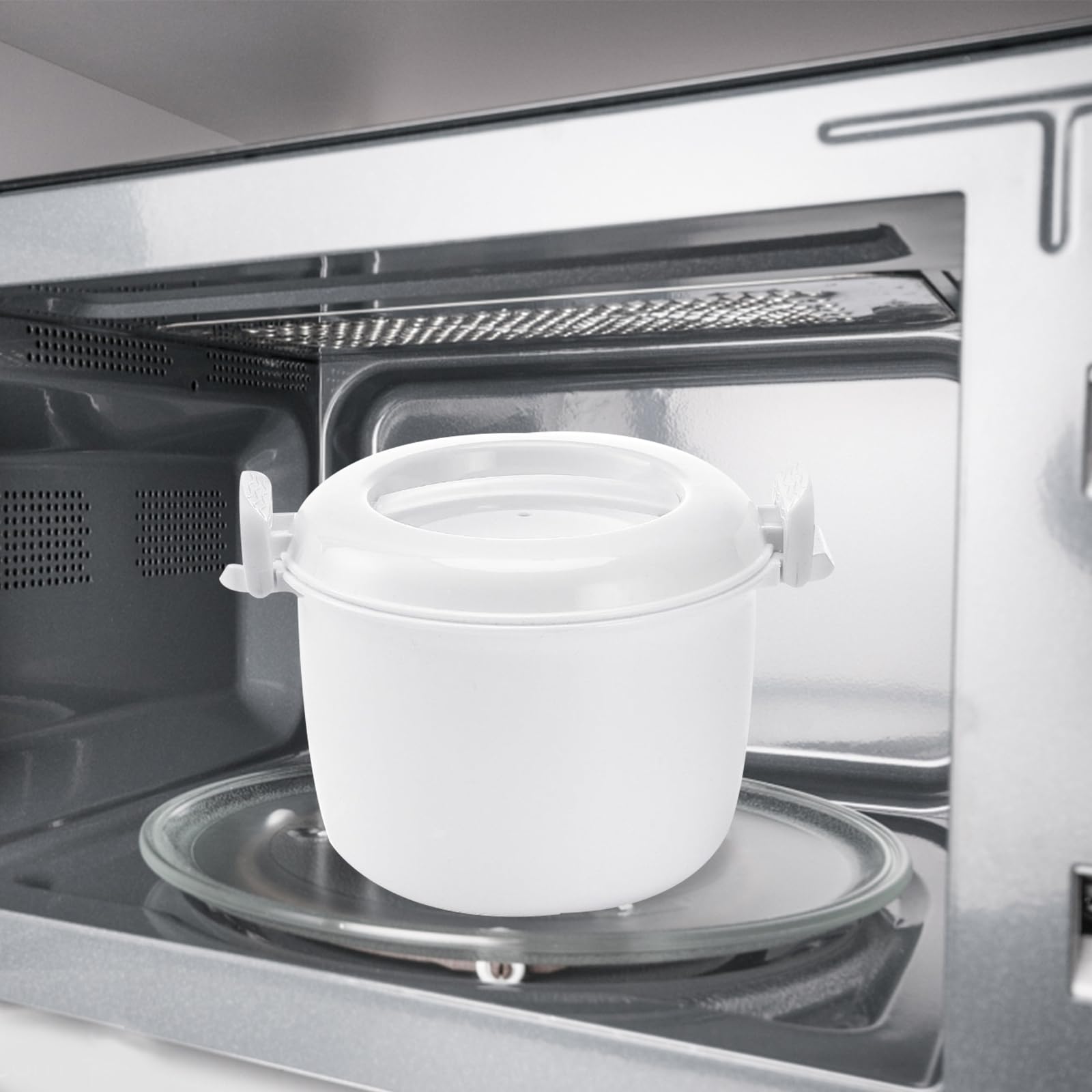 DOITOOL Microwave Rice Cooker - Mini Rice Cooker for Microwave Oven - Microwave Steamer Rice Cooker Small Rice Maker for Pasta, Chicken, Bacon, Vegetables