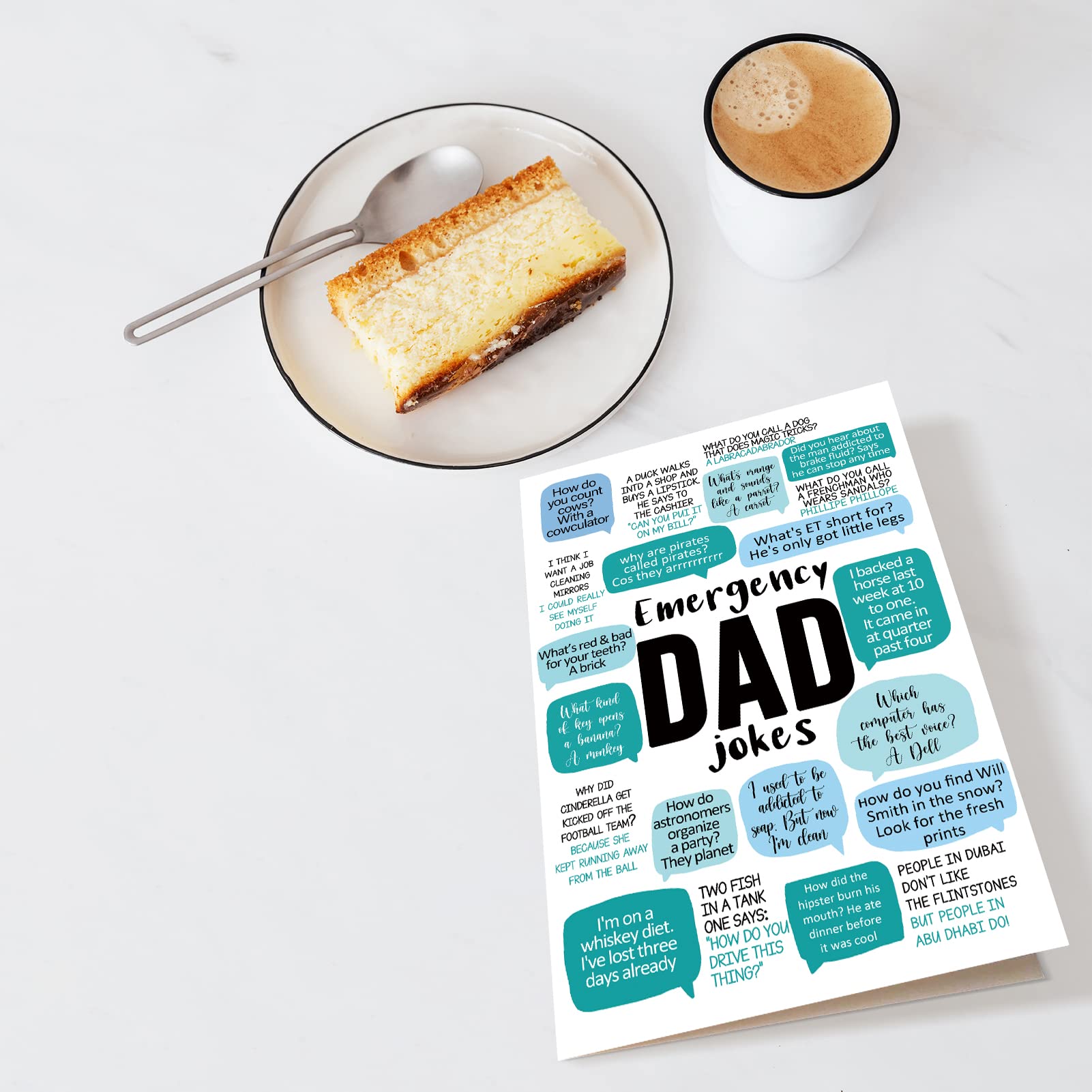 Chenive Funny Father's Day Card for Dad, Humorous Dad Birthday Card, Joker Greeting Card, Emergency Dad Jokes Card