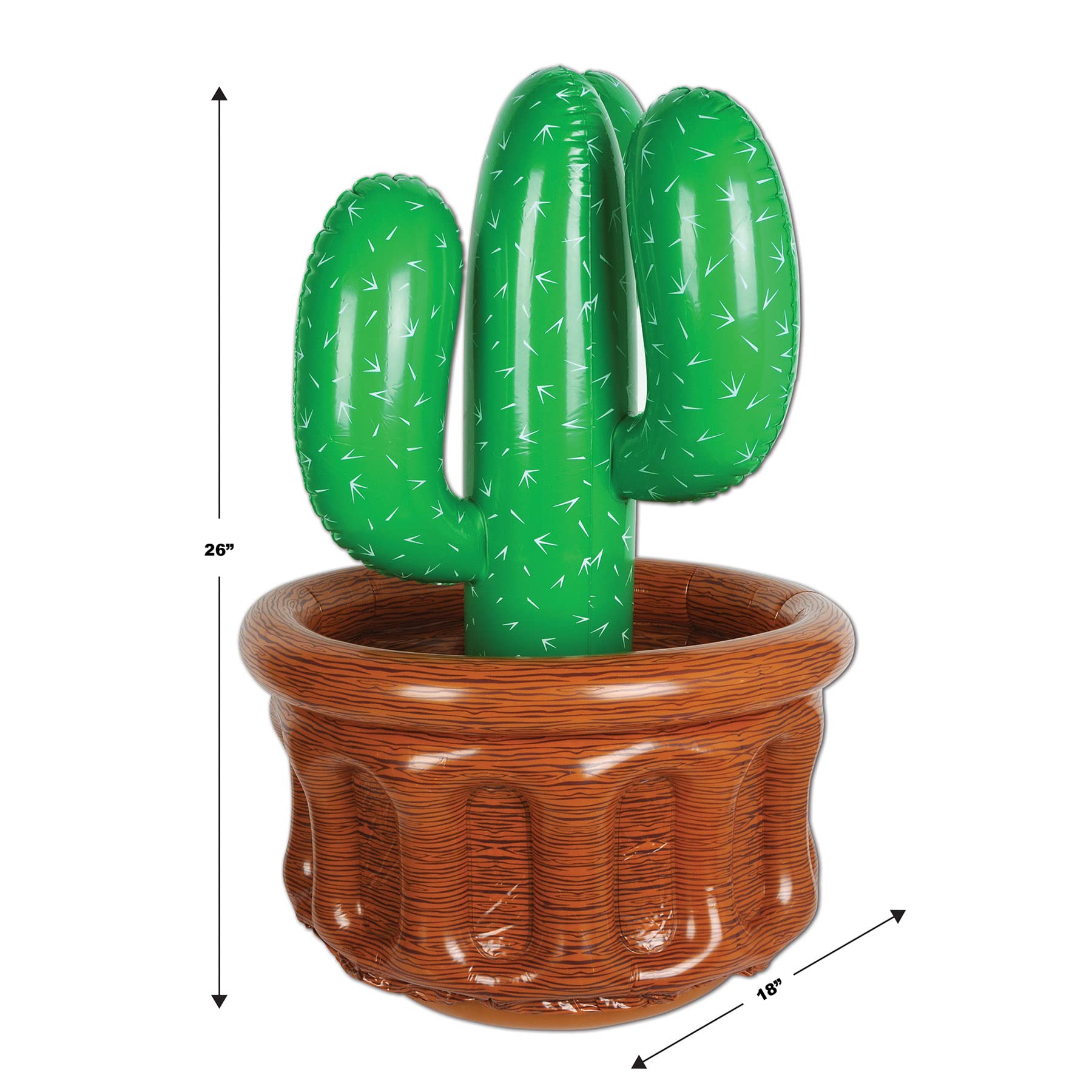 Beistle Inflatable Cactus Coolers, 2 Pack, 26β x 18β, Each Holds Approx. 24 12 oz. Cans - Drink Cooler, Drink Containers for Parties, Cactus Party Decorations, Western Fiesta Party Decorations