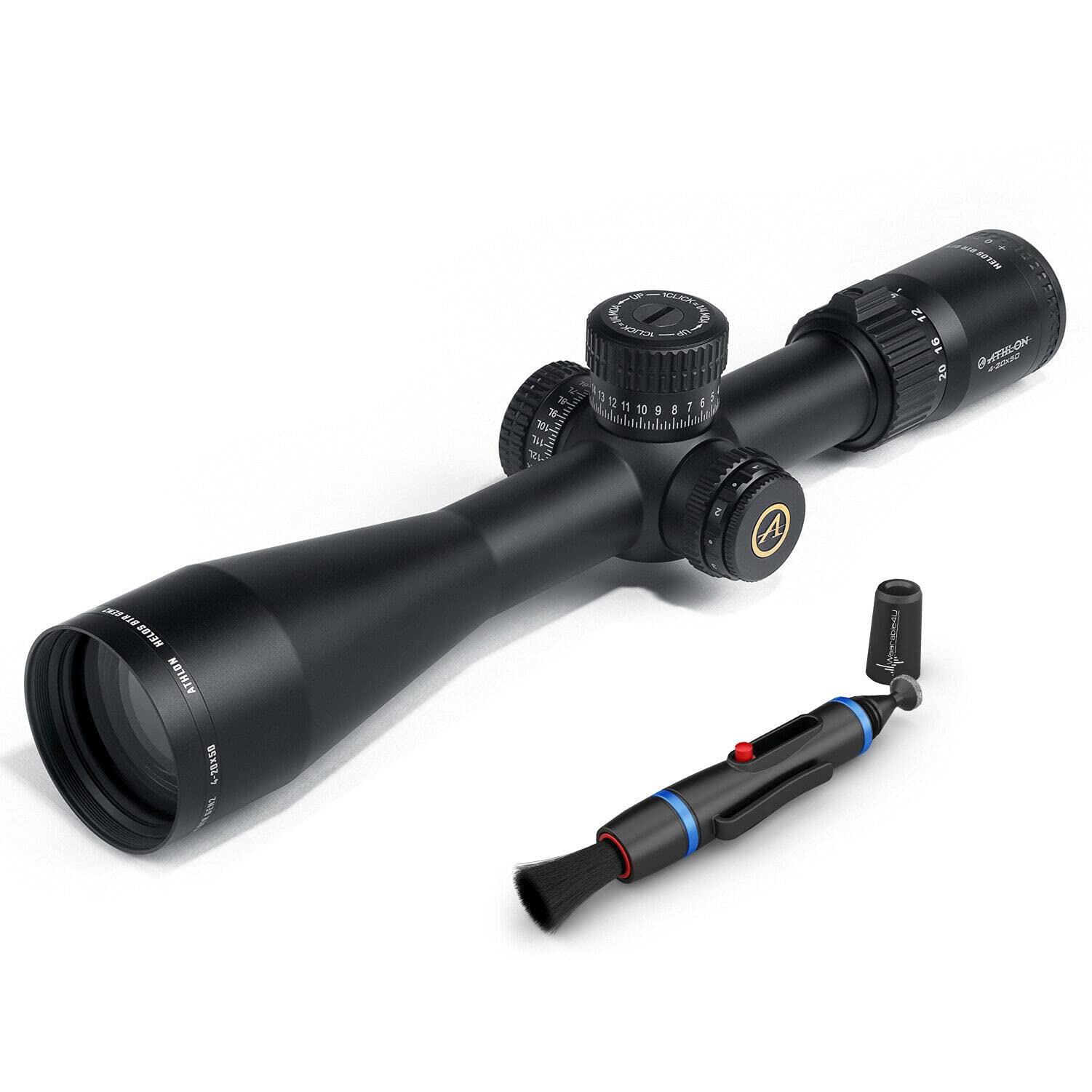 Athlon Helos BTR GEN2 4-20x50 Riflescope APLR6 FFP IR MOA Reticle with Wearable4U Lens Cleaning Pen Bundle