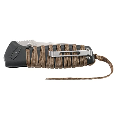 Columbia River Knife & Tool Parascale EDC Folding Pocket Knife with Deadbolt Lock, Heavy Duty Everyday Carry, Drop Point Satin Blade, Cord-Wrapped Handle, Thumbstud 6235