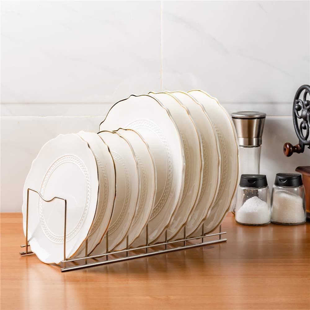 blitzlabs Pan Pot Lid Holder Rack Organizer Lid and Pot Organizer Plate Holder for Kitchen Organizer for Plates, Cutting Boards, Bakeware, Cooling, Pots & Pans, Serving Trays, Stainless Steel