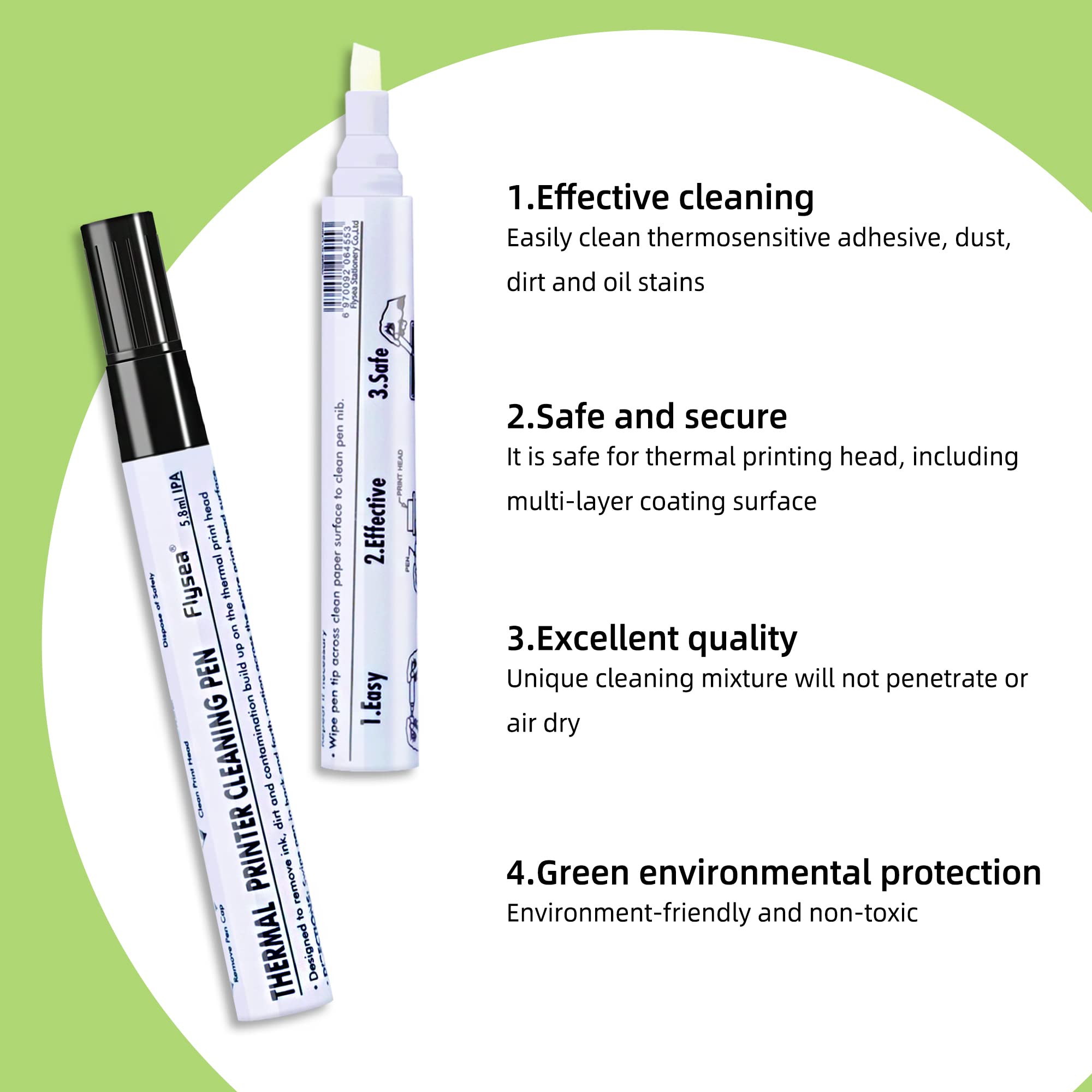 Thermal Printer Printhead Cleaning Pen for Thermal Receipt Shipping Label POS Card Printer Cleaner 4pcs