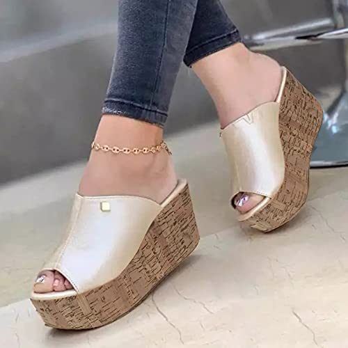 Askelly Orthopedic Sandals for Women Wedges Sandals Platform Casual Summer High Heels Open Toe Espadrilles Sandals
