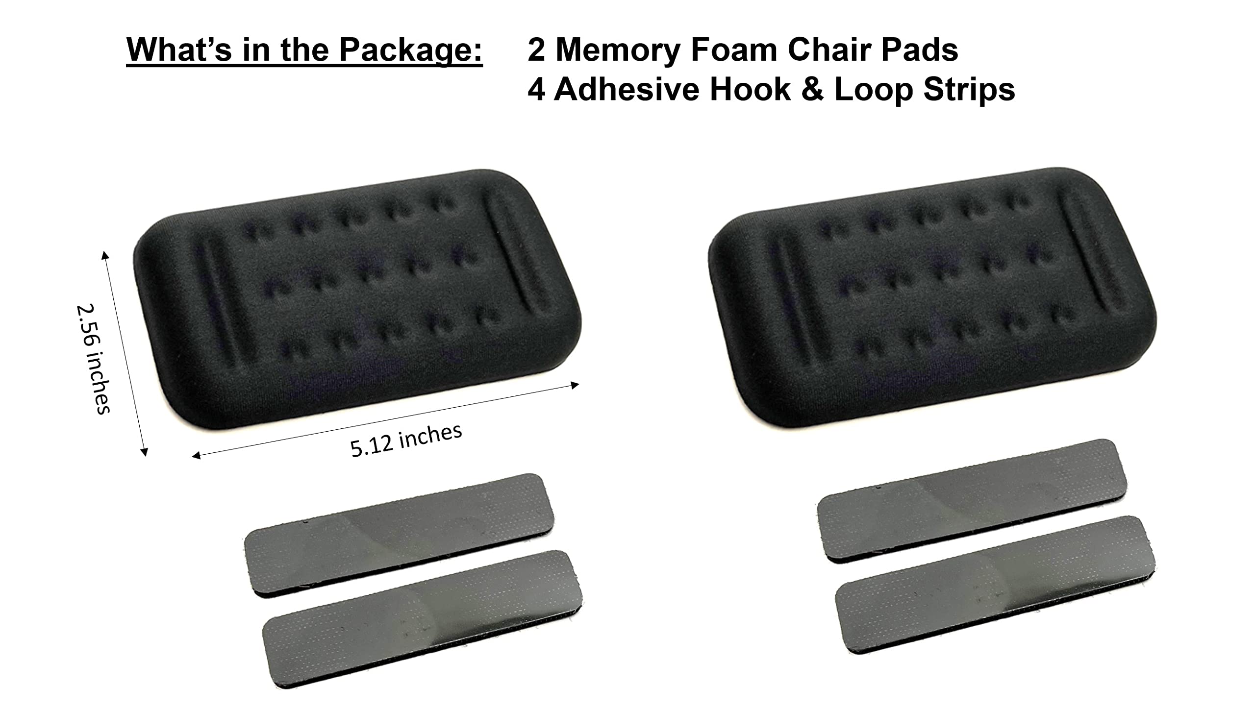 Armrest Pads for Office Chair, Slim Supportive & Skidproof, High-Density Memory Foam for Elbow Cushion Support and Pressure Relief (Set of 2)
