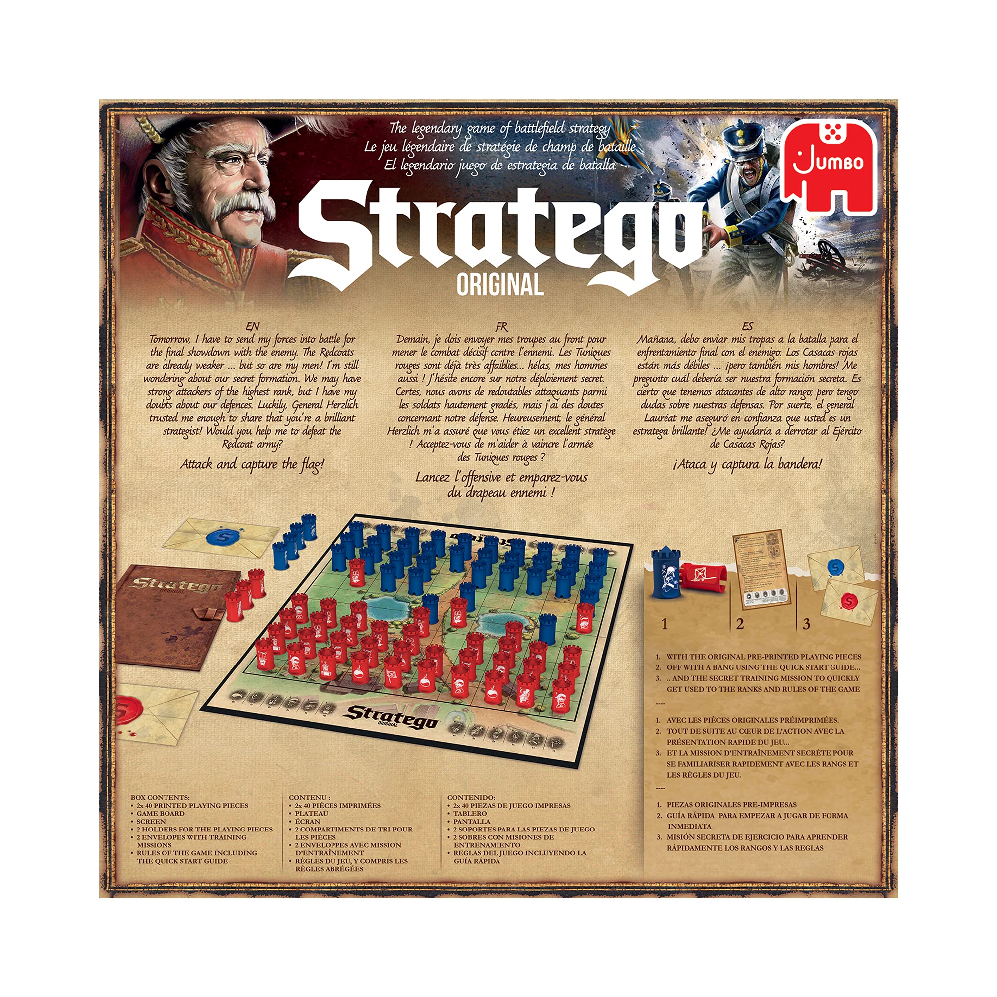 Jumbo, Stratego - Original, Strategy Board Game, 2 Players, Ages 8 Year Plus