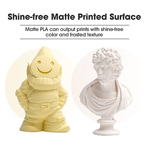 eSUN Upgraded Matte PLA Filament 1.75mm, Excellent Adhesion Matte 3D Printer PLA Filament, 1KG Spool 3D Printing Filament for 3D Printers, Paper Reel, Deep Black