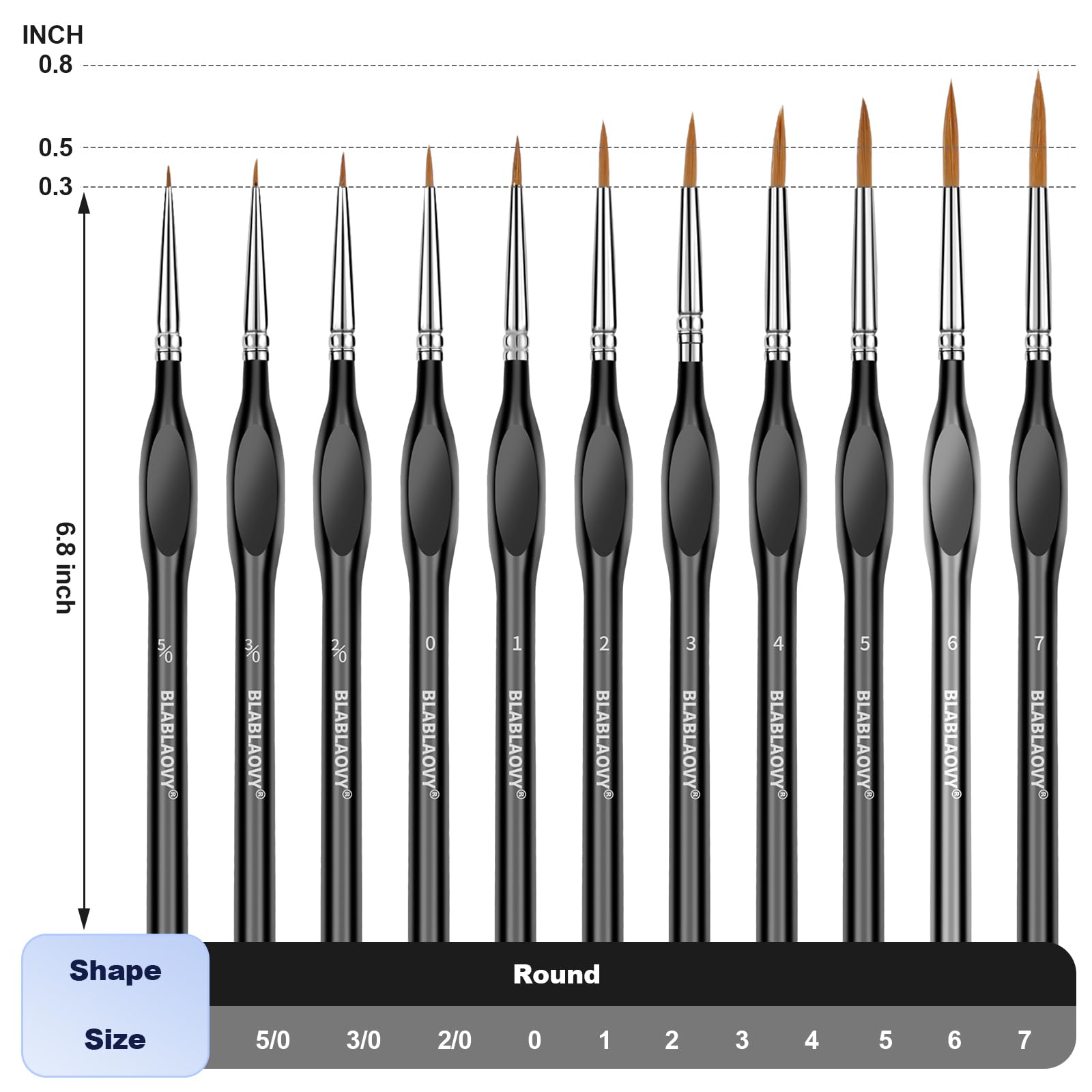 Detailing Paint Brush, 11 Pcs Miniature Paint Brushes with Triangular Handles, Art Paint Brushes for Acrylic Painting, Model, Face, Citadel, Figurine, Watercolor, Oil, Paint by Numbers Kit for Adults