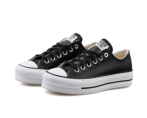 Converse Women's Chuck Taylor All Star Lift Clean Sneaker, Black/Black/White, 8.5 M US