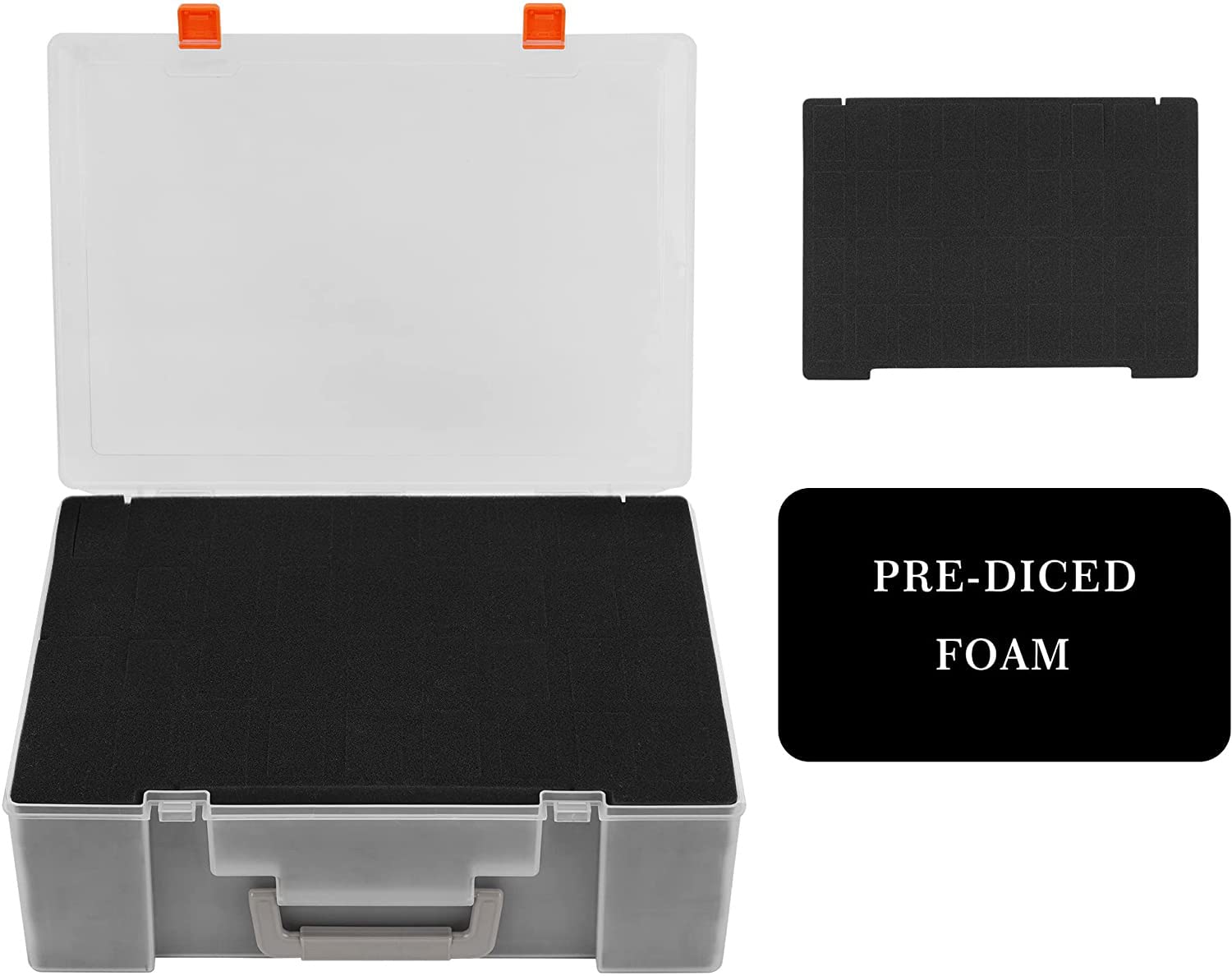 TPCY Miniature Storage Sturdy Carrying Figure Case -108 Slot Figurine Minature Carrying Case,Compatible with Warhammer 40k, Dungeons & Dragons and More (Transparent)