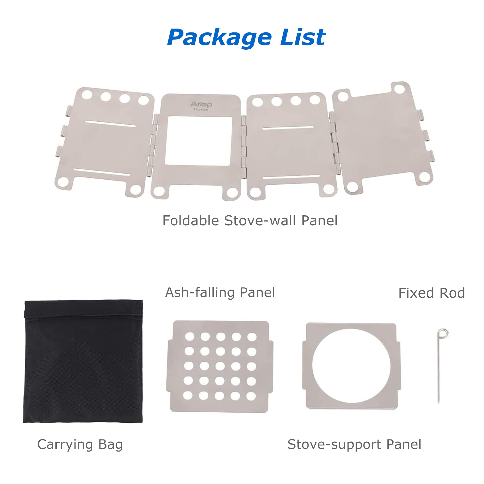ATiAP Titanium Wood Burning Stove, Foldable Camping Backpacking Stove, Portable Wood Stove Alcohol Stove for Outdoor Camping Picnic BBQ