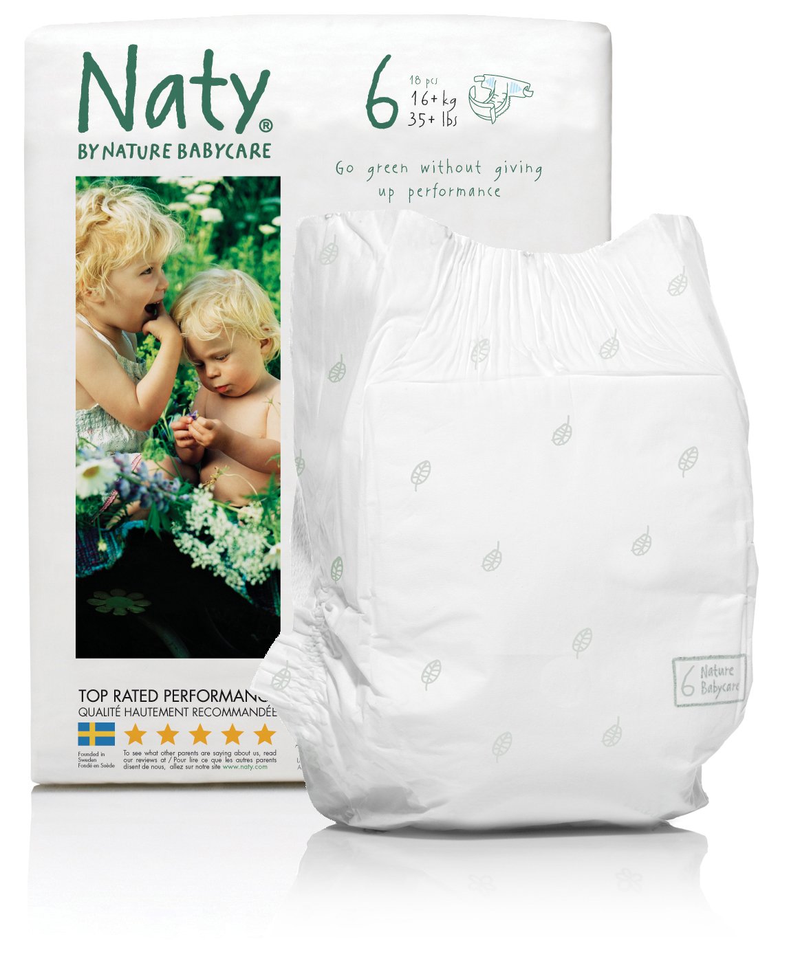 Naty Chlorine-Free ECO Diapers Size 6, 18 Count (Pack of 3) = 54 Total Diapers