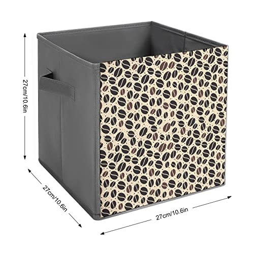 Coffee Bean Collapsible Storage Bins Basics Folding Fabric Storage Cubes Organizer Boxes with Handles