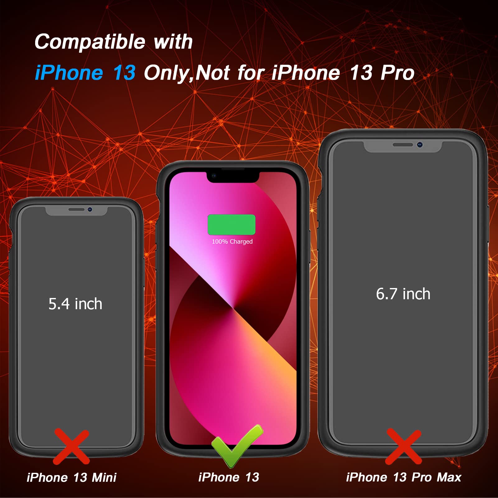 BOVSRT Battery Case for iP20mAh Slim Rechargeable 2ss Charger Case Extended Battery Pack w2lay Wireless Charging Case Compatible for iPh2ack Black