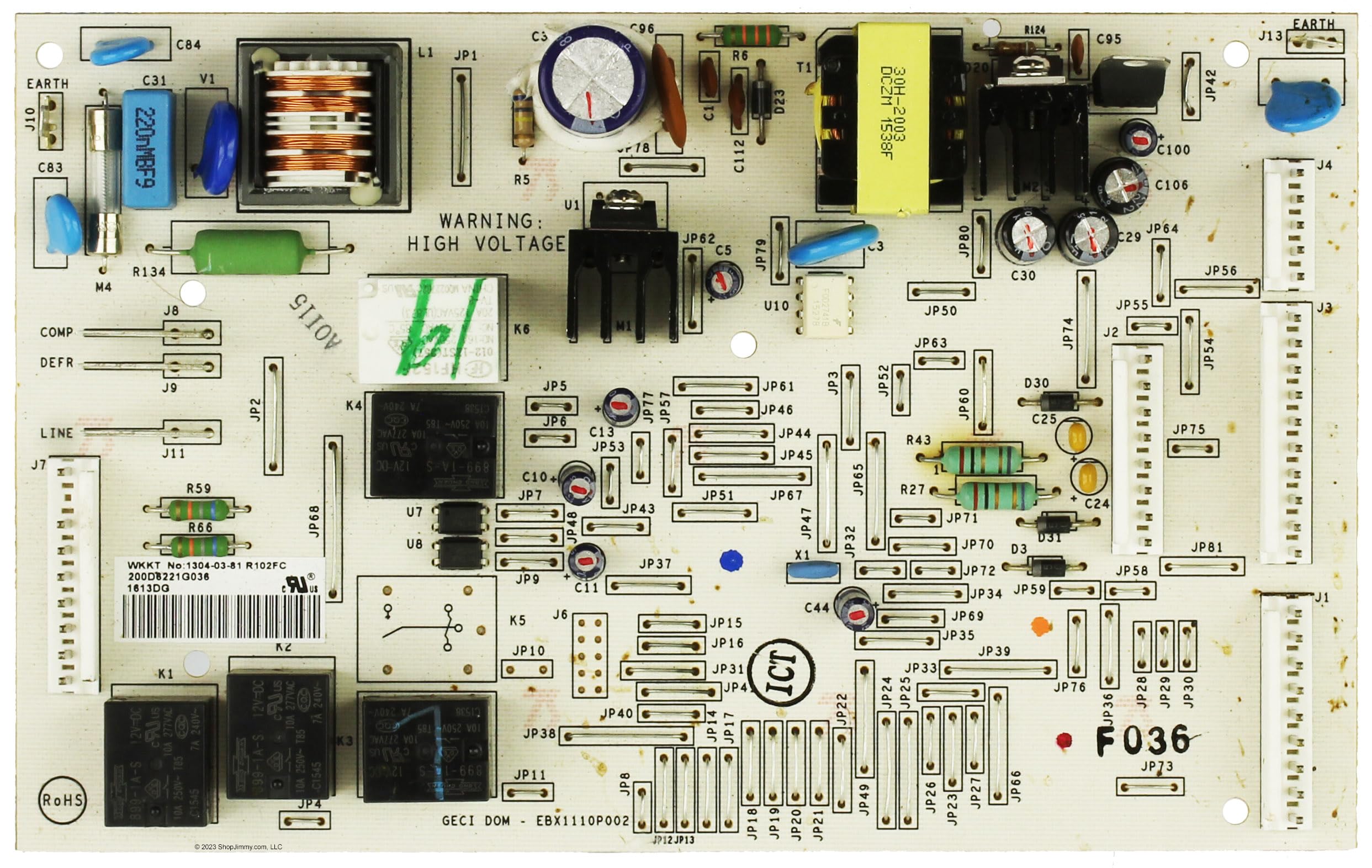 GE WR55X24347 Refrigerator Control Board