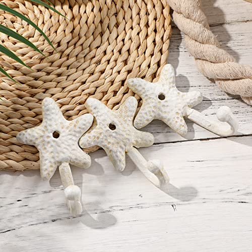 Cabilock Curtain Hooks Metal Hangers 3Pcs Decorative Wall Hooks Shape Single Prong Hangers Hooks Cast Iron Coat Hooks Wall Decorations for Bedroom Bathroom Curtain Hooks Wall Hangers Without Nails