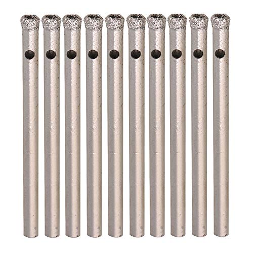 BQLZR 3.48mm Diamond Coated Hole Drill Core Drill Bits Glass Tile Marble Granite Pack of 10