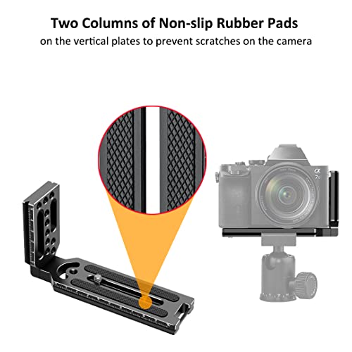 CofunKool Camera L Bracket for Sony A7 A7ii A7iii A7iv A7r4 A7rii A9ii FX3 AX700 A6400, Canon R6 R5 D3500 5D 70D 80d T2i T7i M50 SX540, Nikon Z5 Z6 Z7 Z9 D800 D810, DJI Ronin SC RSC2 RS2