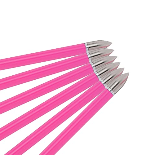 annastar 30" Carbon Feather Arrows Practice Hunting Arrows Spine 300 340 400 500 600 700 800 for Recurve Bow & Compound Bow (12 pcs) (30inch Spine 500, Pink)