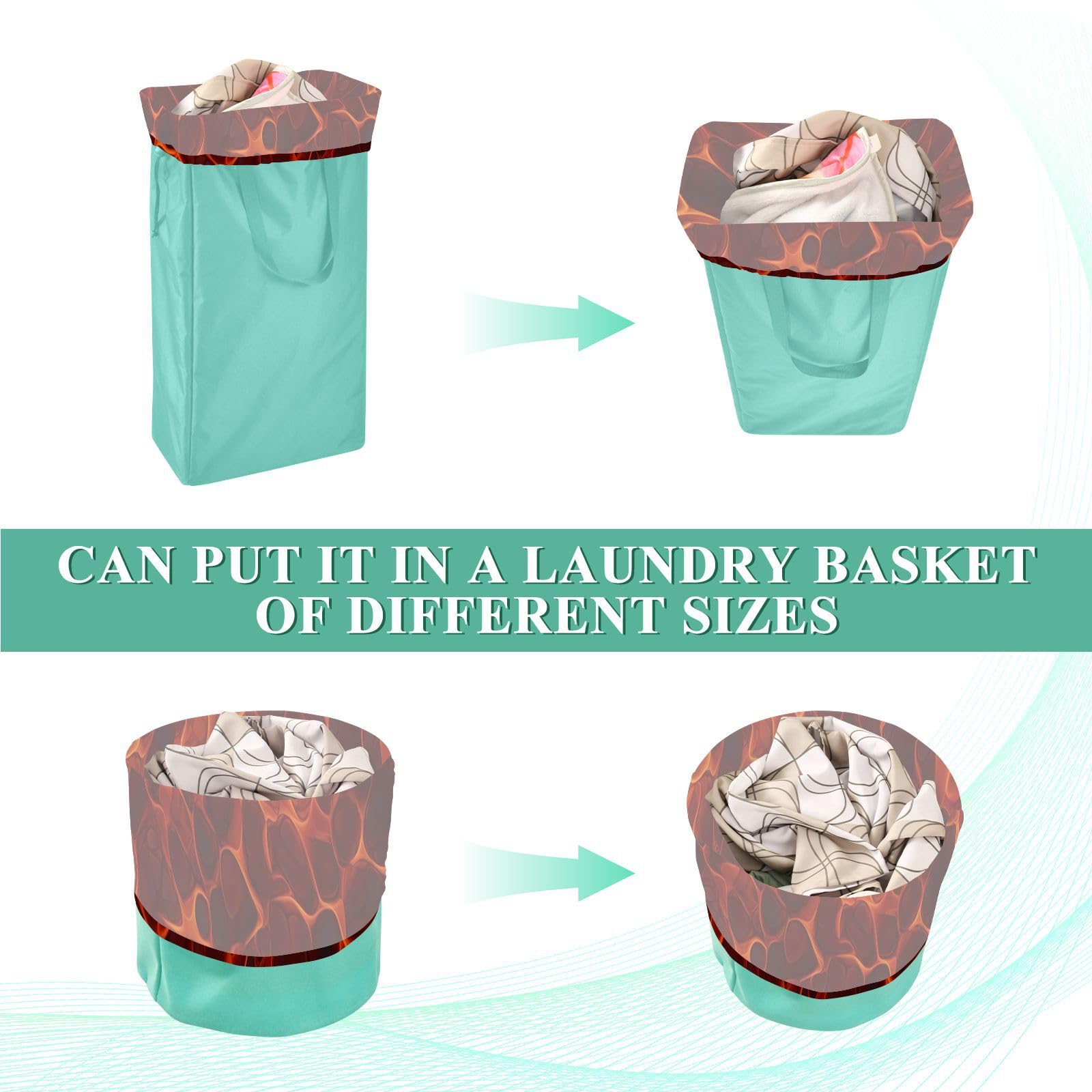 Blueangle Fire Animated Laundry Bag, Travel Laundry Bags for Dirty Clothes,Large Laundry Bags for Traveling Camp(31)