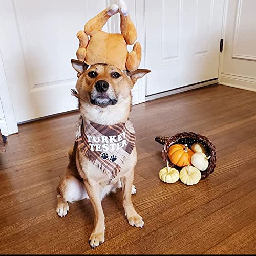 Cat Pet Thanksgiving Turkey Hat for Halloween Thanksgiving Costumes Hat Small Dog Drumstick Hat for Accessories and Party Favors.