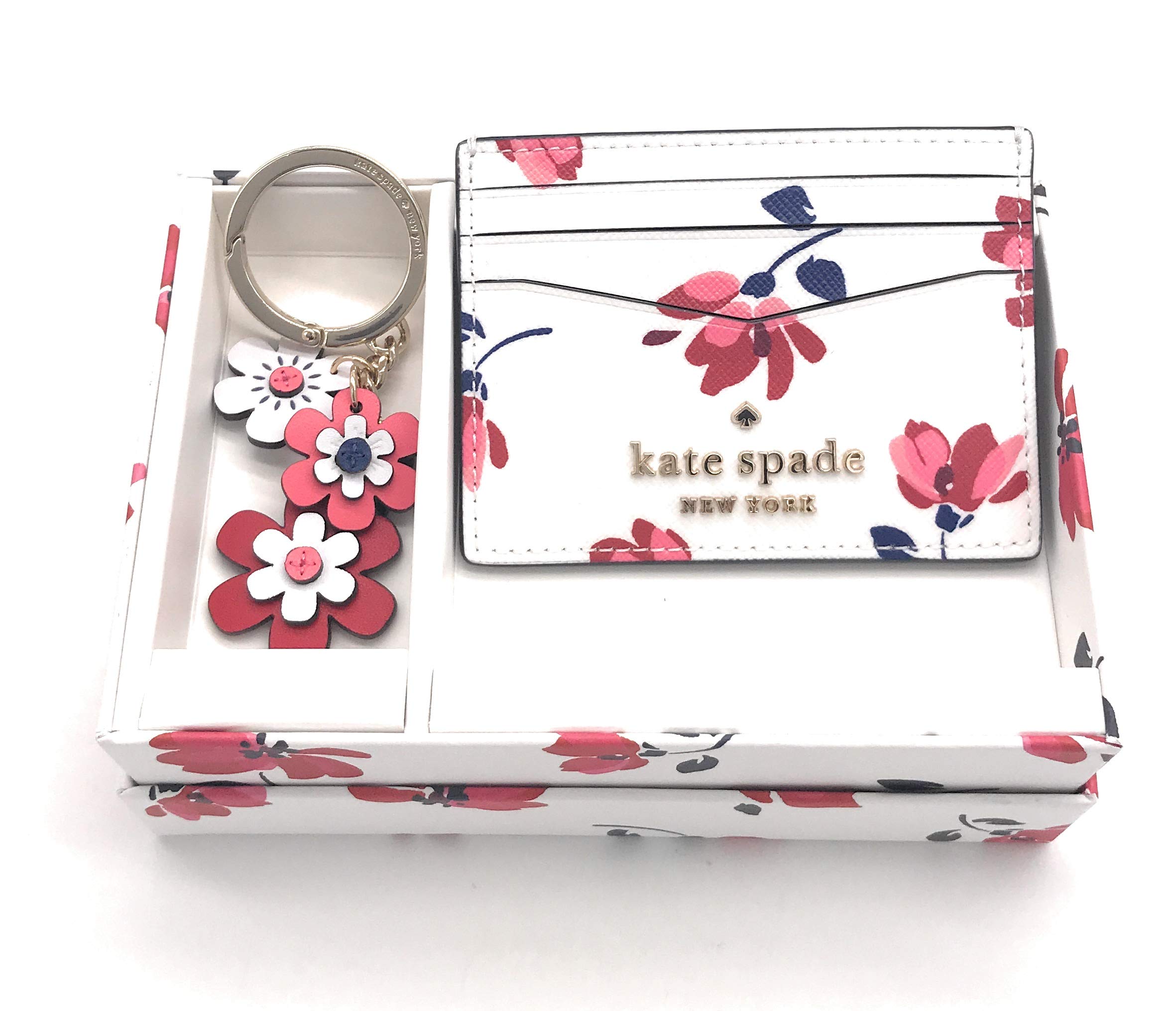 kate spade new york Staci Boxed Card Holder & Floral Key Fob, Tea Garden