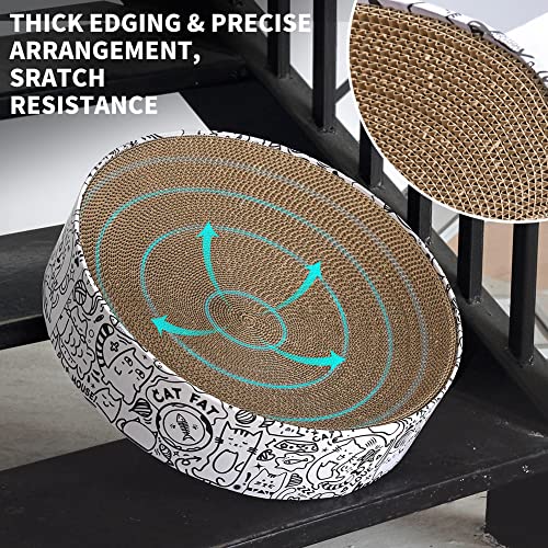Cat Scratcher Cardboard 2in1 Round Cat Cardboard Bed Cat Scratch Pad Bowl for Indoor Cats Corrugated Lounge Bed&Furniture Protector &Training Toy XL