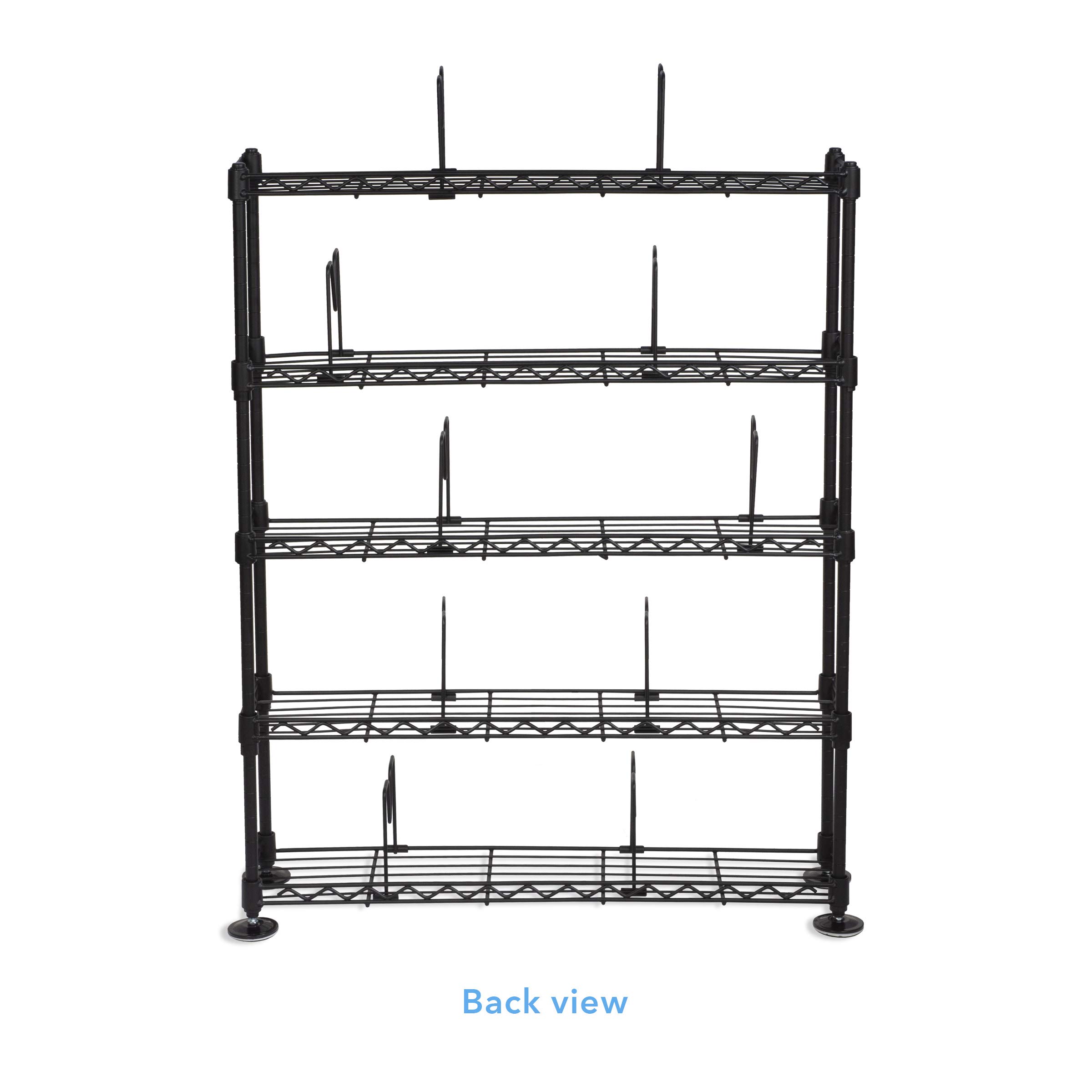 Atlantic Maxsteel 5 Tier Shelving - Heavy Gauge Steel Wire Media Shelving for 275 CDs,152 DVDs, Blu-ray or Games PN3010 in Black