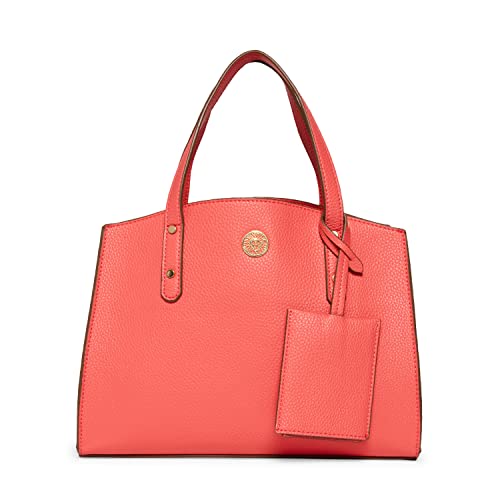 Anne Klein Bonded Curved Satchel with Card case, Watermelon