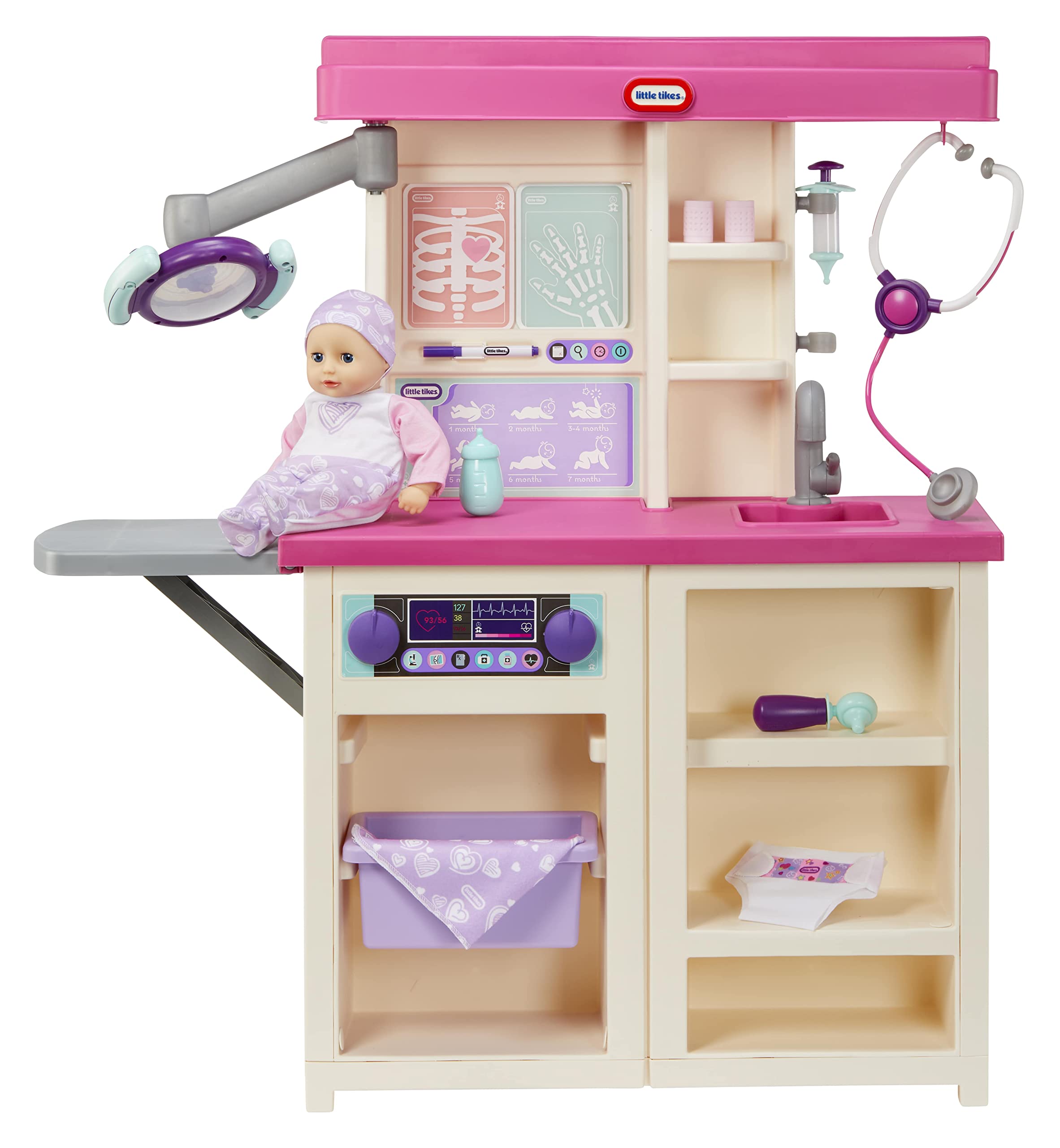 Little Tikes My First Baby Care Center Pretend Play Set for Doctor Nurse Parent Role Play with 15 Accessories for Kids, Boys, Girls Ages 3+ Years