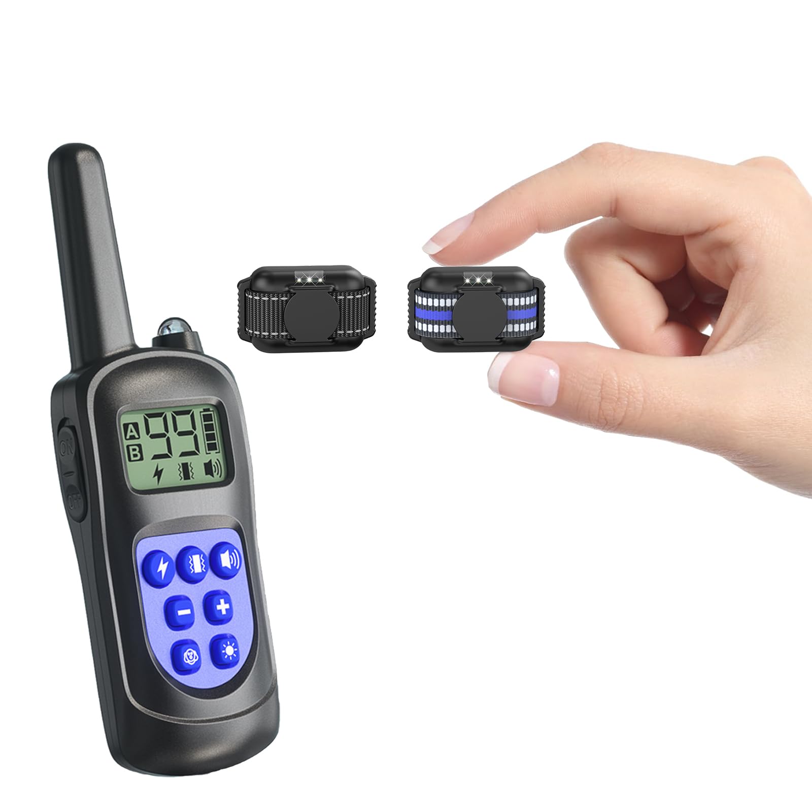 brapezie Lightest Dog Shock Collar 2Dogs, Dog Training Collar with Remote for Small Dogs 5-15lbs & Medium Large Dogs/Puppies, Waterproof, Rechargeable, 2000ft Range