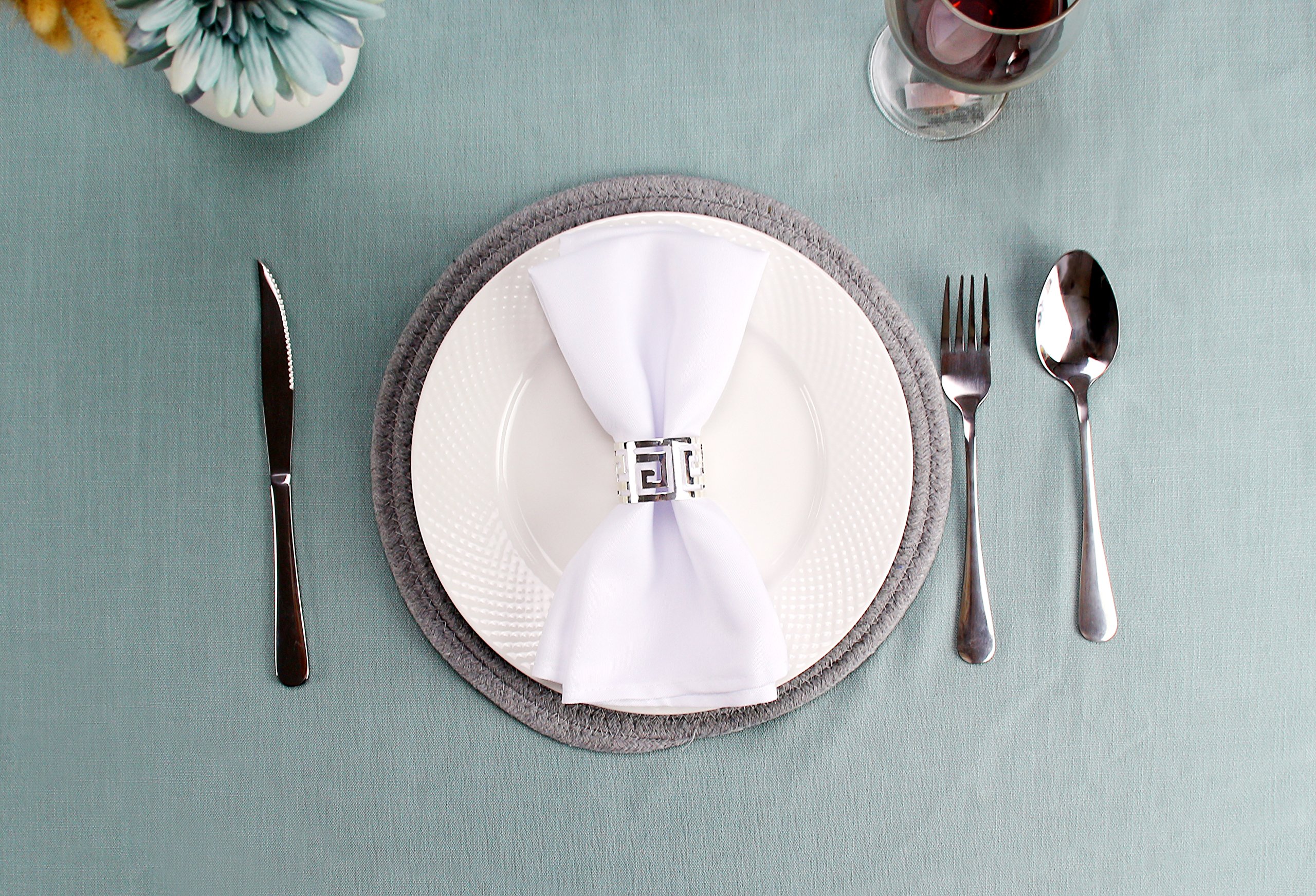 GEFEII Kitchen White Tablecloth 90 inch Round Tablecloths Solid Polyester Table Cloth for Wedding Party Restaurant Banquet Dining Buffet Table Picnic Decorations (Round-90 inch, White)