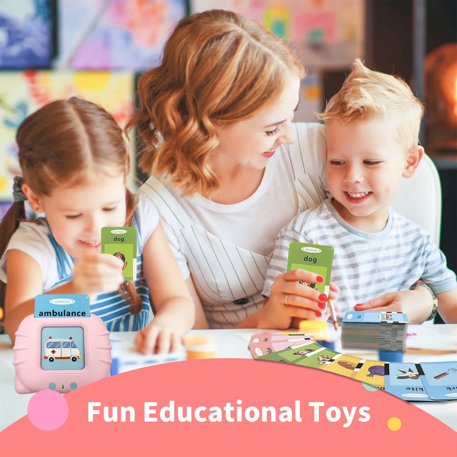 Educational Learning Toys for Toddler Ages 3-6, Kindergarten Talking Sight Words Flash Cards with 224 Words, Preschool Montessori Learning Resources and Birthday Gift for 3 4 5 Year Old Boys and Girls