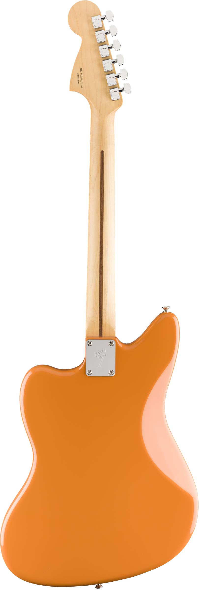 Fender Player Jaguar - Capri Orange Bundle with Hard Case, Cable, Tuner, Strap, Strings, Picks, Capo, Fender Play Online Lessons, and Austin Bazaar Instructional DVD