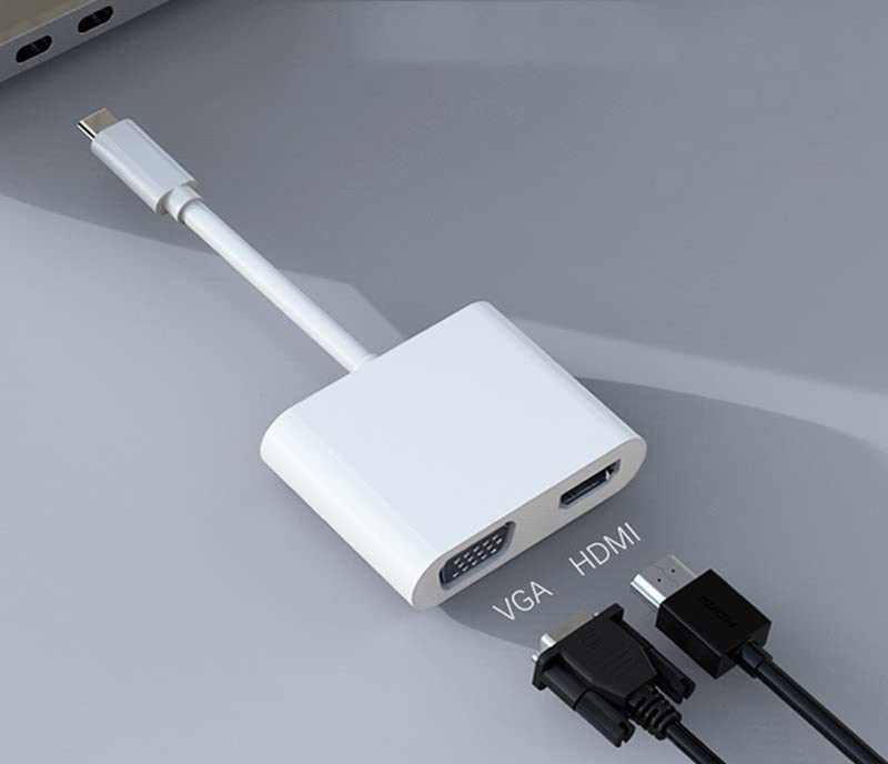BRASSU Type-C to HDMI/VGA Adapter Splitter